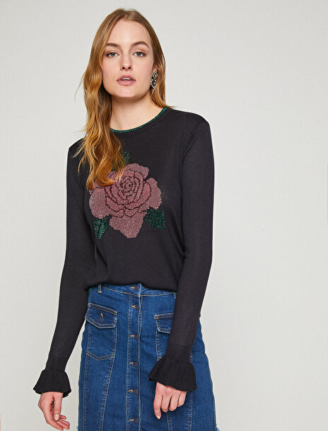 Koton Kadın İşlemeli Triko Kazak