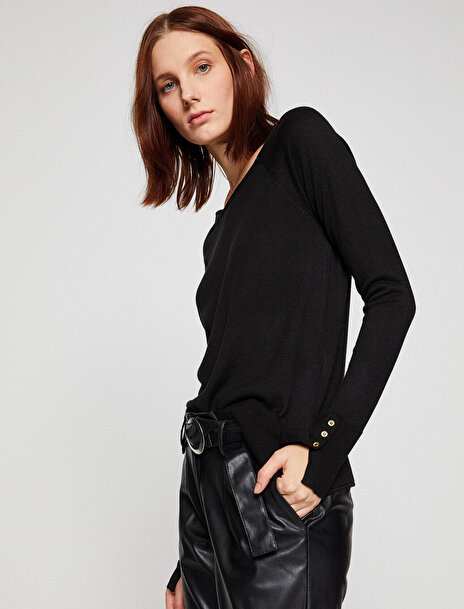 Koton Kadın Kol Detaylı Triko Kazak