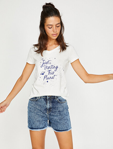 Koton Kadın Normal Bel Jean Şort Koton Kadın Normal Bel Jean Şort