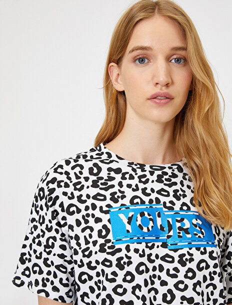Koton Kadın Leopar Desenli T-Shirt