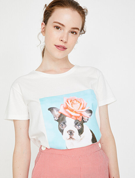 Koton Kadın Baskı Detaylı T-Shirt