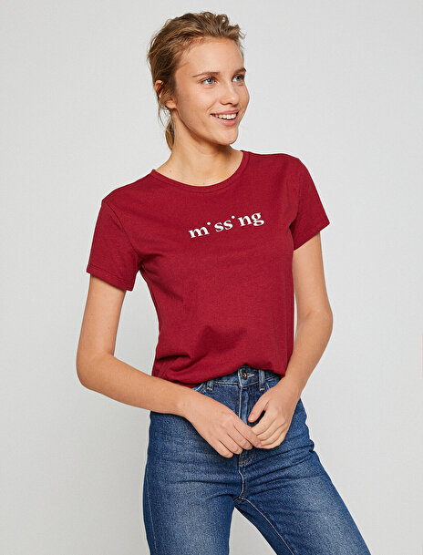 Koton Kadın Yazılı Baskılı T-Shirt