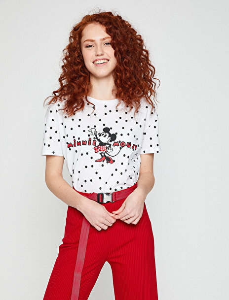Koton Kadın Minnie Mouse Lisanslı Baskılı, T-Shirt