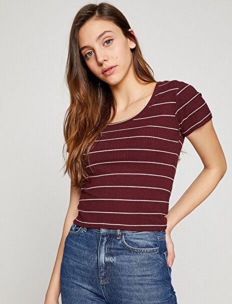 Koton Kadın Çizgili T-Shirt