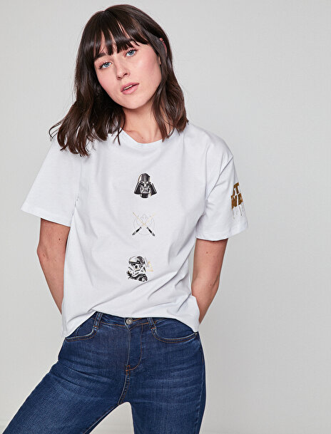 Koton Kadın Star Wars Lisanslı Baskılı T-Shirt Koton Kadın Star Wars Lisanslı Baskılı T-Shirt