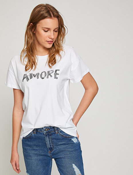 Koton Kadın Yazılı Baskılı T-Shirt