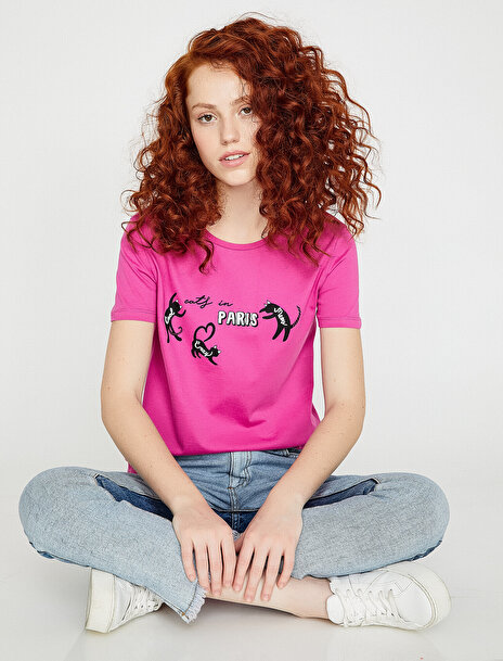 Koton Kadın Yazılı Baskılı T-Shirt