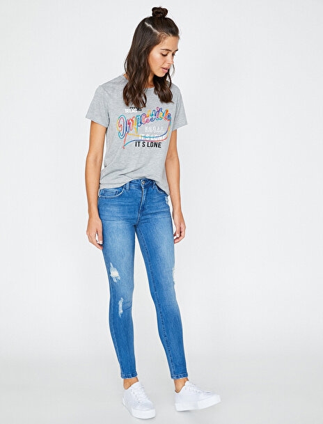 Koton Kadın Carmen Jean - Yüksek Bel Dar Kesim Dar Paça Pantolon