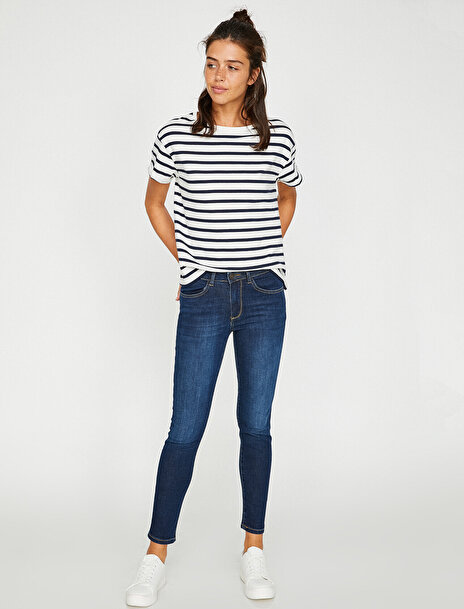 Koton Kadın Carmen Jean - Yüksek Bel Dar Kesim Dar Paça Pantolon