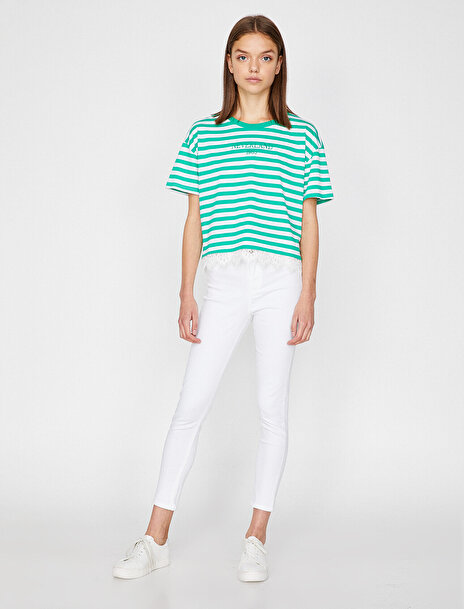 Koton Kadın Legging Jean -Yüksek Bel Dar Kesim Dar Paça Pantolon