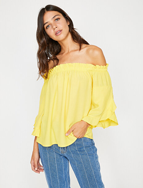 Koton Ole Genç Kız Omzu Açık Bluz Koton Ole Genç Kız Omzu Açık Bluz