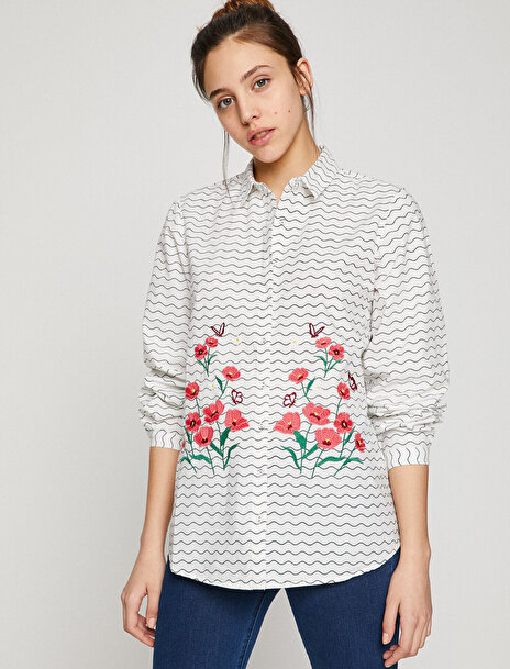 Koton Kadın İşlemeli Gömlek