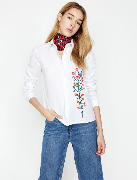 Koton Kadın İşlemeli Gömlek