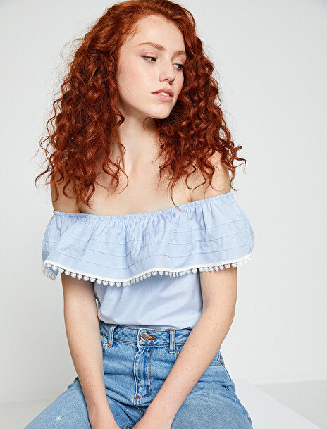 Koton Kadın Omzu Açık Detaylı Bluz