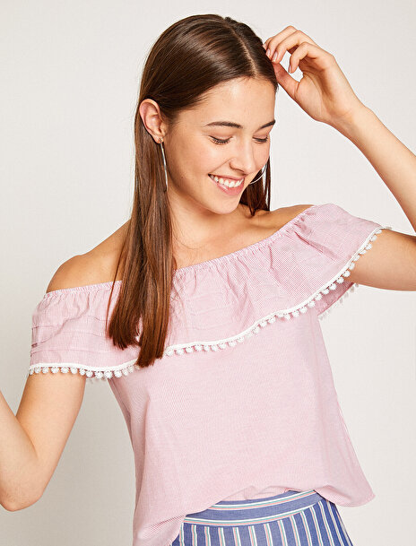 Koton Kadın Dantel Detaylı Bluz