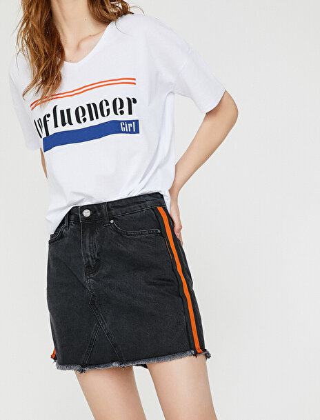 Koton Kadın Şeritli Etek