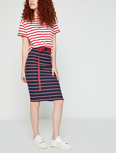 Koton Kadın Renk Bloklu Etek