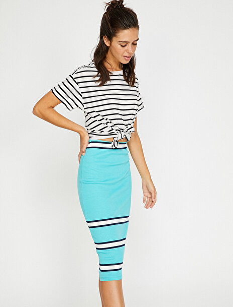 Koton Kadın Çizgili Etek