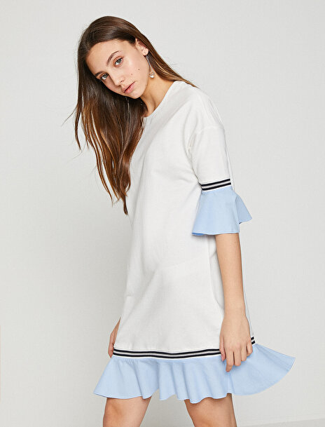 Koton Kadın Kolları Volanlı Elbise