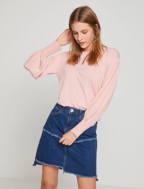 Koton Kadın Kol Detaylı Triko Kazak