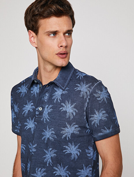 Koton Erkek Polo Yaka Desenli T-Shirt