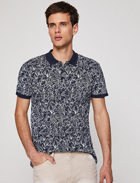 Koton Erkek Polo Yaka Desenli T-Shirt