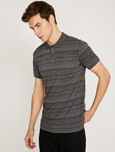 Koton Erkek Desenli Polo Yaka T-Shirt