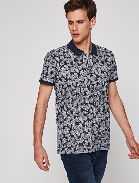 Koton Erkek Polo Yaka Desenli T-Shirt