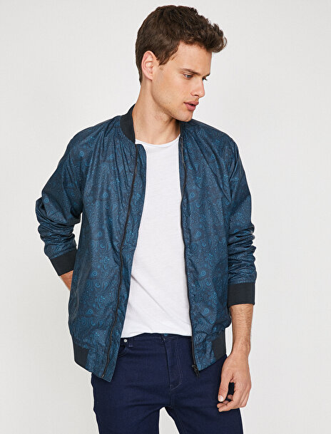 Koton Erkek Desenli Bomber Mont Koton Erkek Desenli Bomber Mont