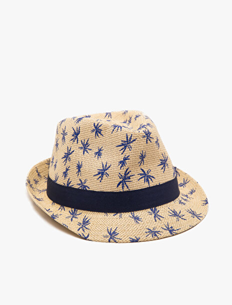 Koton Erkek Desenli Hasır Şapka