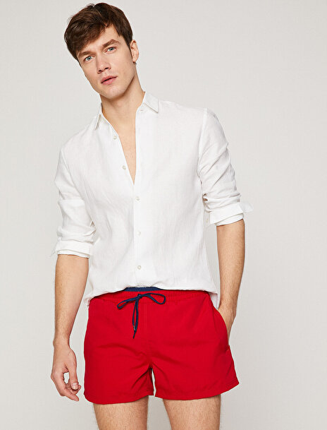 Koton Erkek Beli Bağlamalı Deniz Şortu