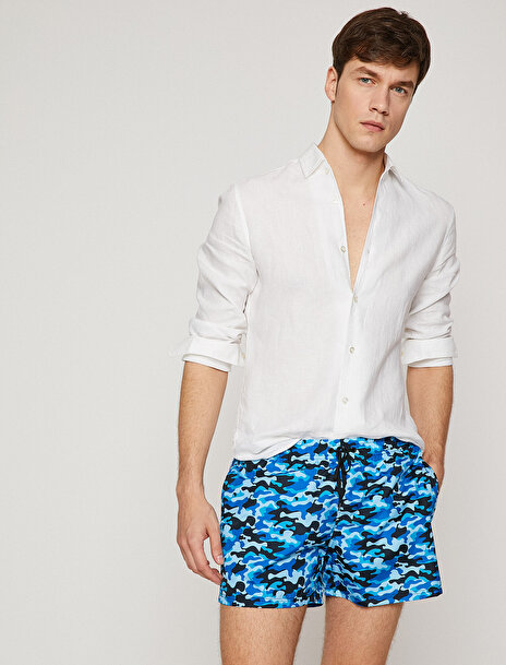 Koton Erkek Kamuflaj Desenli Deniz Şortu Koton Erkek Kamuflaj Desenli Deniz Şortu