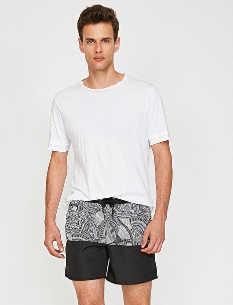 Koton Erkek Desenli Deniz Şortu