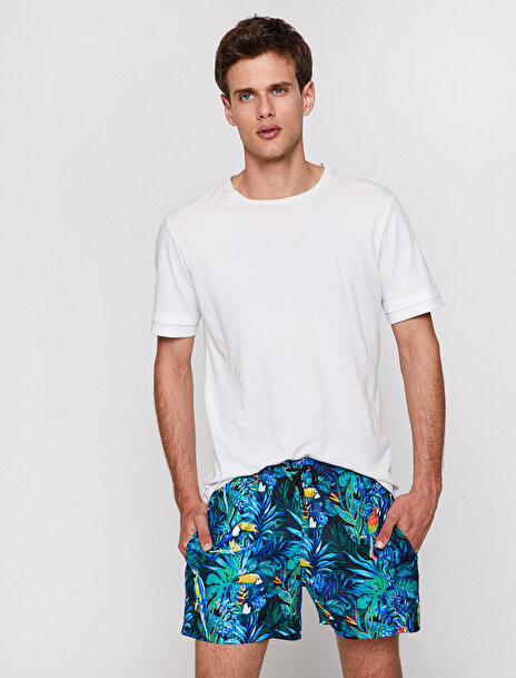 Koton Erkek Desenli Deniz Şortu