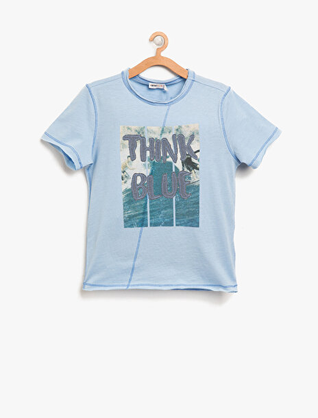 Koton Erkek Çocuk Yazılı İşlemeli T-Shirt