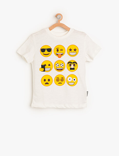 Koton Erkek Çocuk Emoji Yazılı Baskılı T-Shirt Koton Erkek Çocuk Emoji Yazılı Baskılı T-Shirt