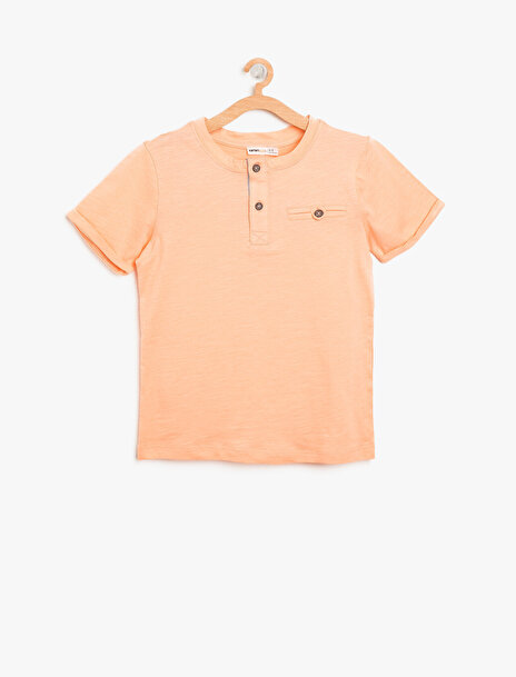 Koton Erkek Çocuk Düüğme Detaylı T-Shirt