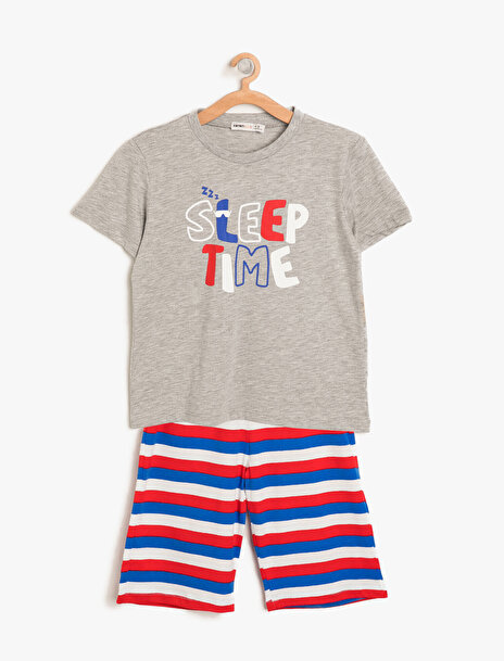 Koton Erkek Çocuk Çizgili Pijama Seti