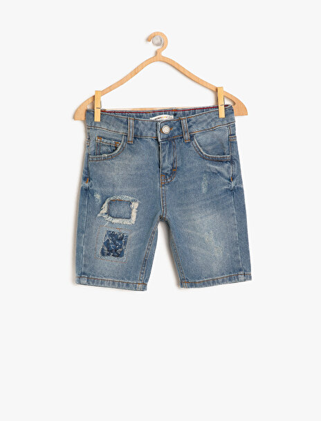 Koton Erkek Çocuk Yırtık Jean Short