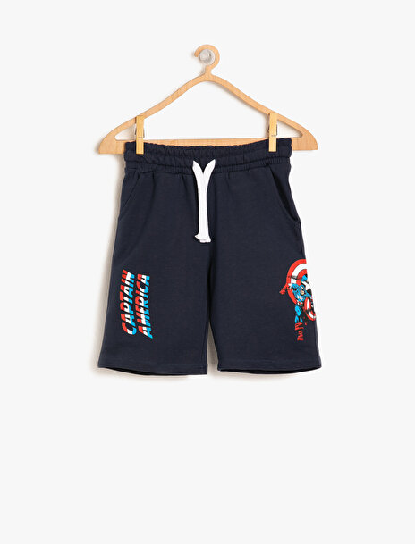 Koton Erkek Çocuk Kaptan Amerika Lisanslı Baskılı Şort