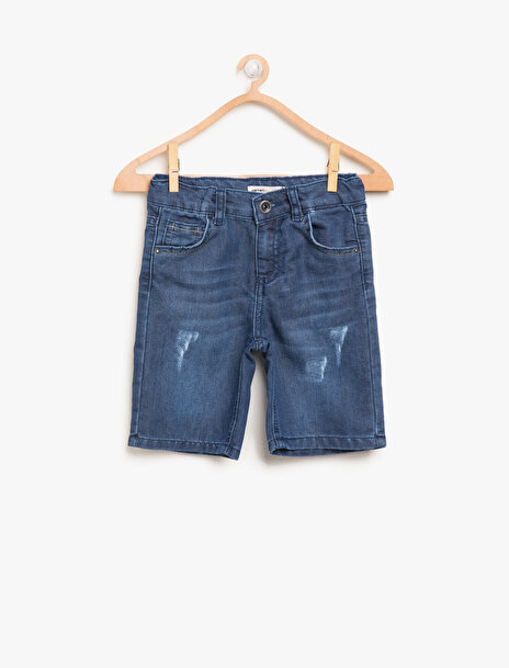 Koton Erkek Çocuk Yırtık Jean Şort