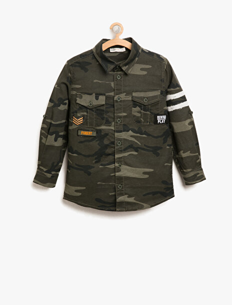 Koton Erkek Çocuk Kamuflaj Detaylı Gömlek