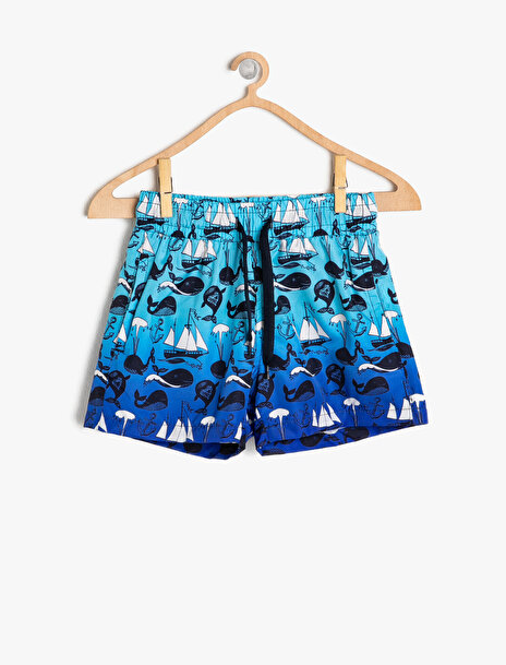 Koton Erkek Çocuk Desenli Deniz Şortu