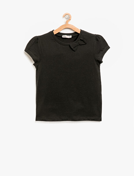Koton Kız Çocuk Fiyonk Detaylı T-Shirt