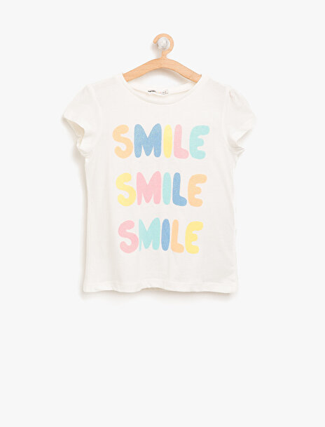Koton Kız Çocuk Yazılı Baskılı T-Shirt