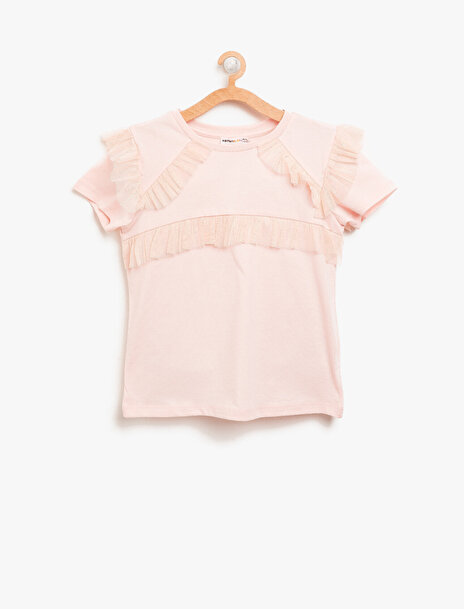 Koton Kız Çocuk Fırfır Detaylı T-Shirt