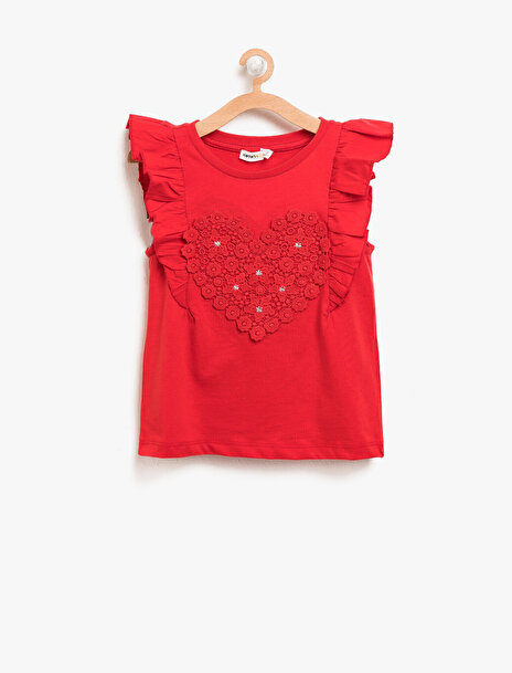Koton Kız Çocuk İşlemeli T-Shirt