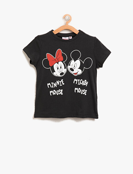 Koton Kız Çocuk Minnie & Mickey Baskılı T-Shirt