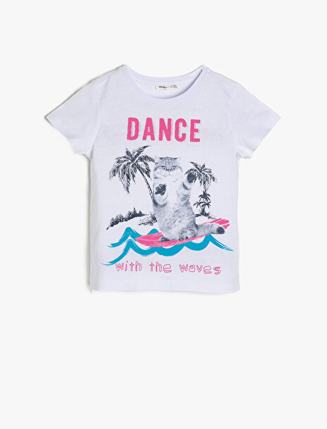 Koton Kız Çocuk Yazılı Baskılı T-Shirt
