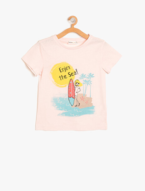 Koton Kız Çocuk Yazılı Baskılı T-Shirt